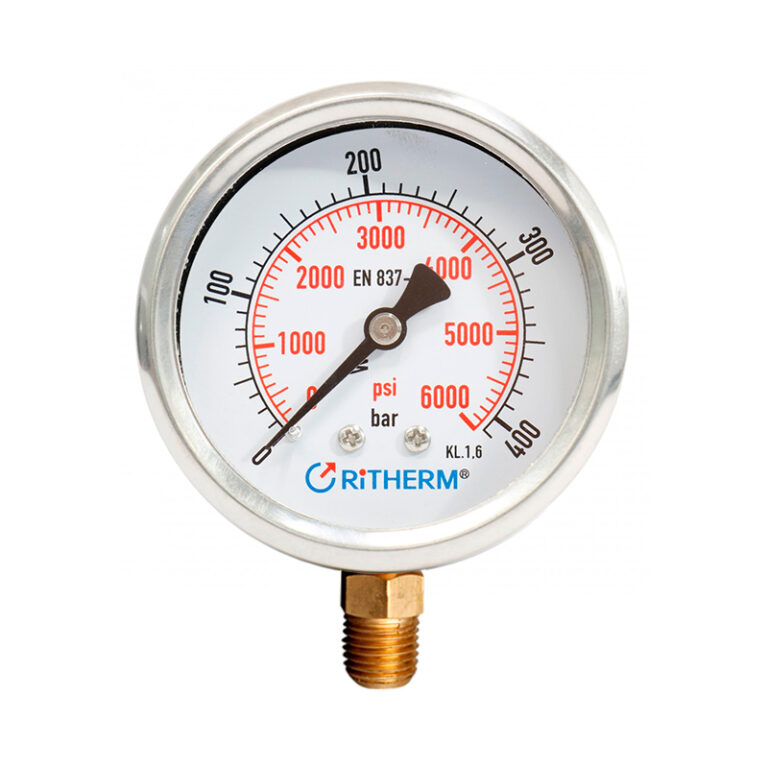 MANOMETRO 0 6000 PSI 0 400 BAR C GLICERINA 2 5 X 1 4 NTP